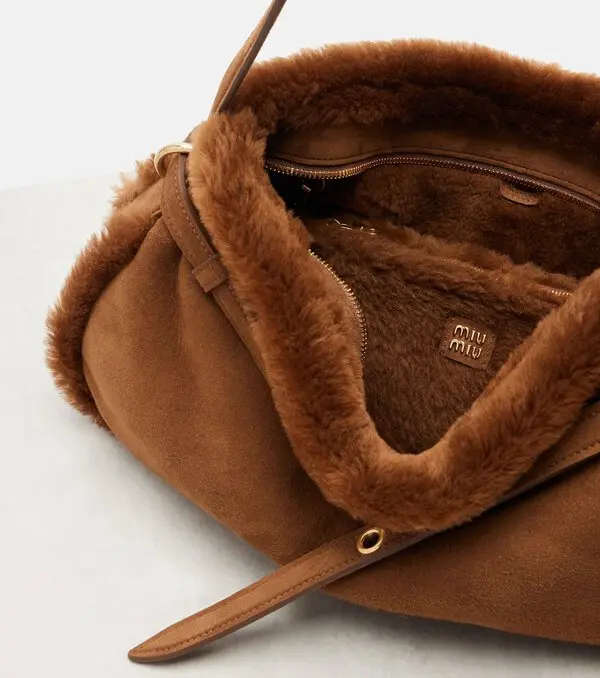 Miu Miu Aventure Suede Shoulder Bag - Brown