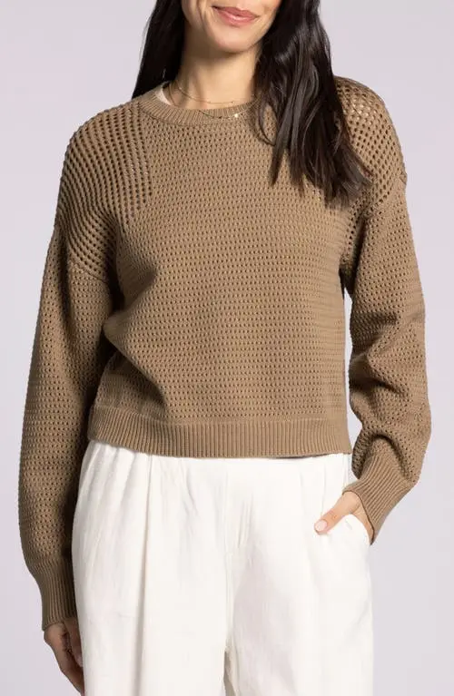 THREAD & SUPPLY Jasmine Cotton Mesh Sweater - Oak