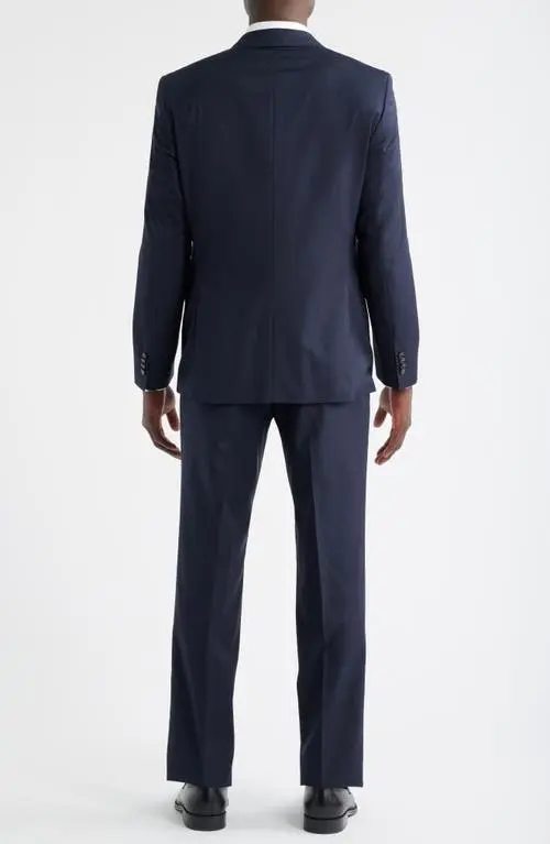 BOSS Huge Slim Fit Solid Wool Suit - Dark Blue