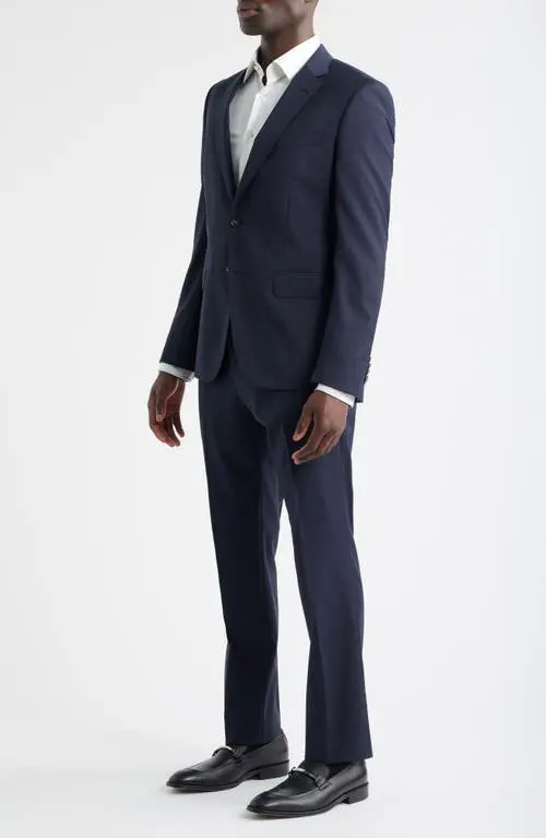 BOSS Huge Slim Fit Solid Wool Suit - Dark Blue