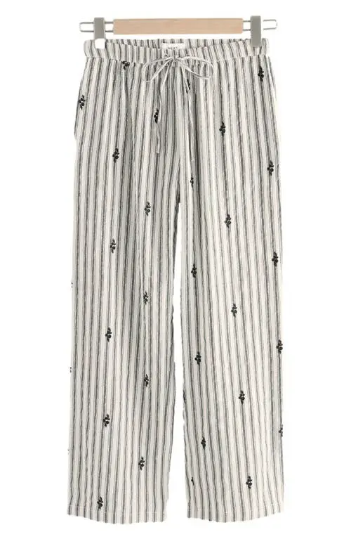 NEXT Embroidered Cotton-blend Drawstring Pants