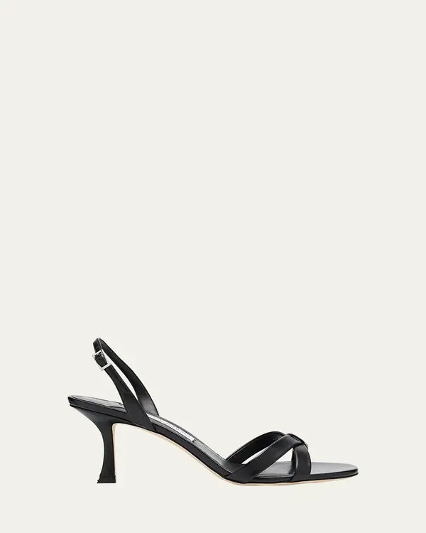 JIMMY CHOO Elsy 70 Leather Sandals - Black