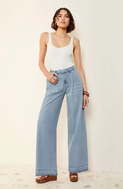 FRIENDS LIKE THESE Pleated Wide Leg Trouser Jeans