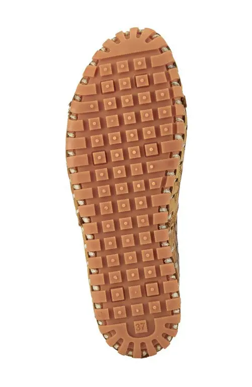 SPRING STEP SHOES Laser-cut Leather Flat - Light Brown