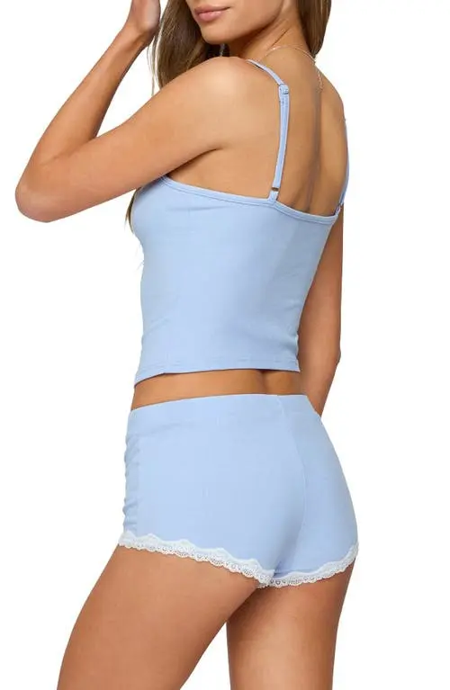 EDIKTED Olena Lace Trim Henley Camisole