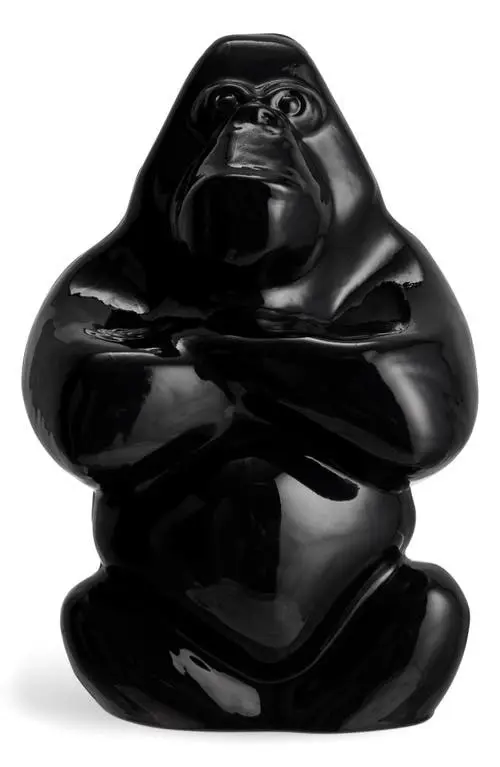 KOSTA BODA Gabba Gabba Hey Small Gorilla Statue - Black