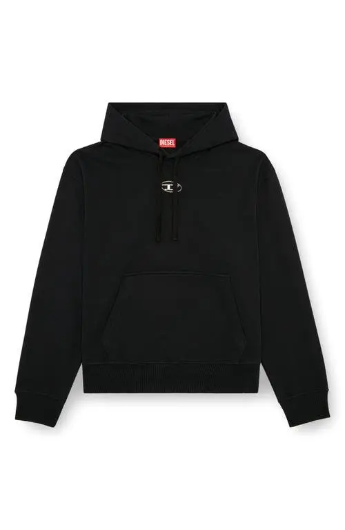 DIESEL® Oversized Metallic Logo Hoodie - Deep/ Black