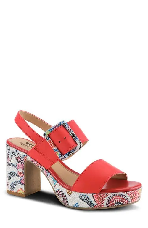 SPRING STEP SHOES Azucar Ankle Strap Sandal - Red Multi