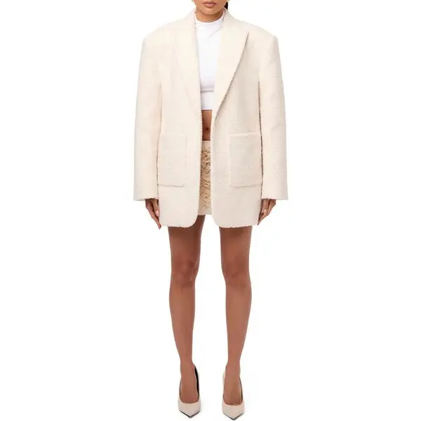 Naked Wardrobe Longline Bouclé Blazer