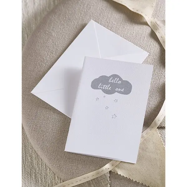 THE WHITE COMPANY Hello Little One Greeting Card - White