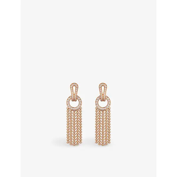 CARTIER Agrafe 18ct Rose-gold And Diamond Earrings - Rose Gold