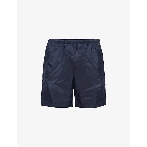 Prada Triangle-logo Re-nylon Swim Trunks - Blue