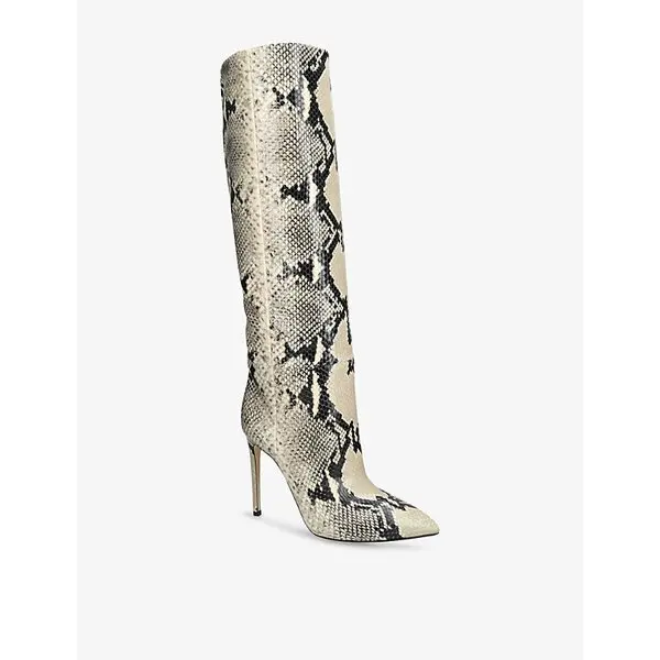 Paris Texas Stiletto 105 Python Leather Knee-high Boots