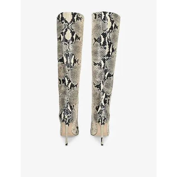 Paris Texas Stiletto 105 Python Leather Knee-high Boots