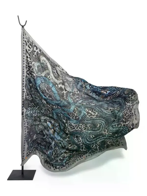Zadig&Voltaire Billie Snales-print Scarf - Grey