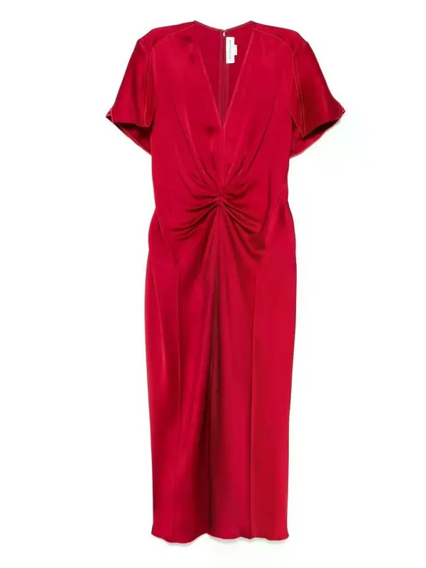 Victoria Beckham Gathered Detail Midi Dress