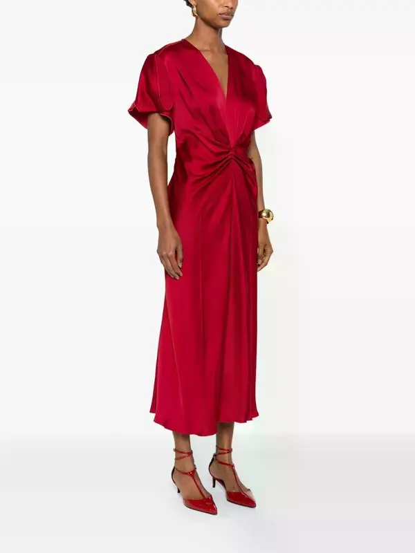 Victoria Beckham Gathered Detail Midi Dress