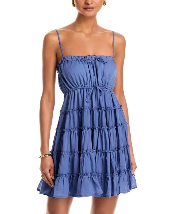 Aqua Gathered Swing Dress Exclusive In Dark Blue - 77% Off | Editorialist