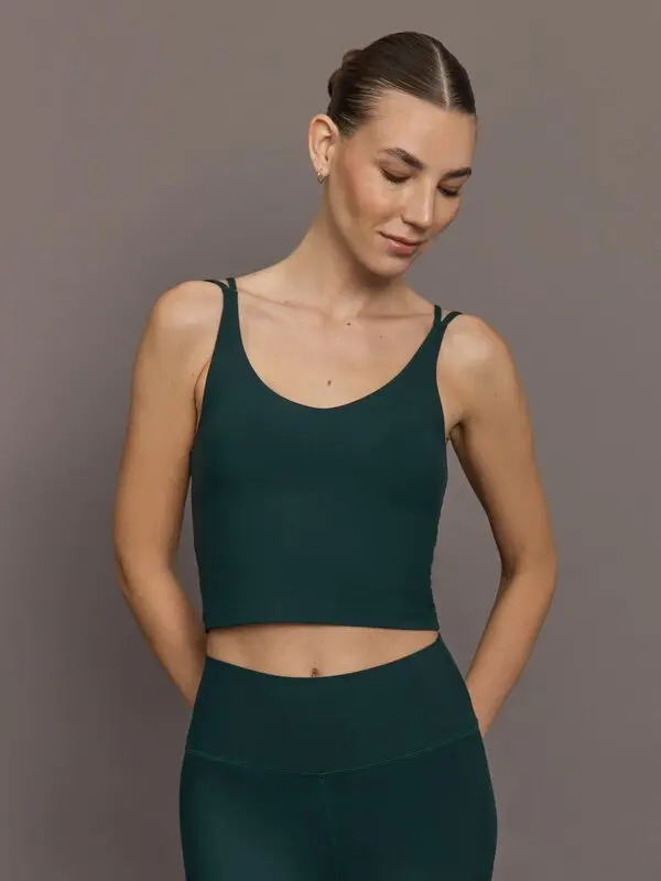 Carbon38 V-neck Tank - Forest