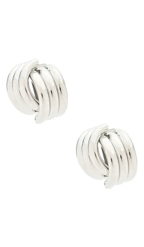 Shashi Knot Earrings - Metallic Silver