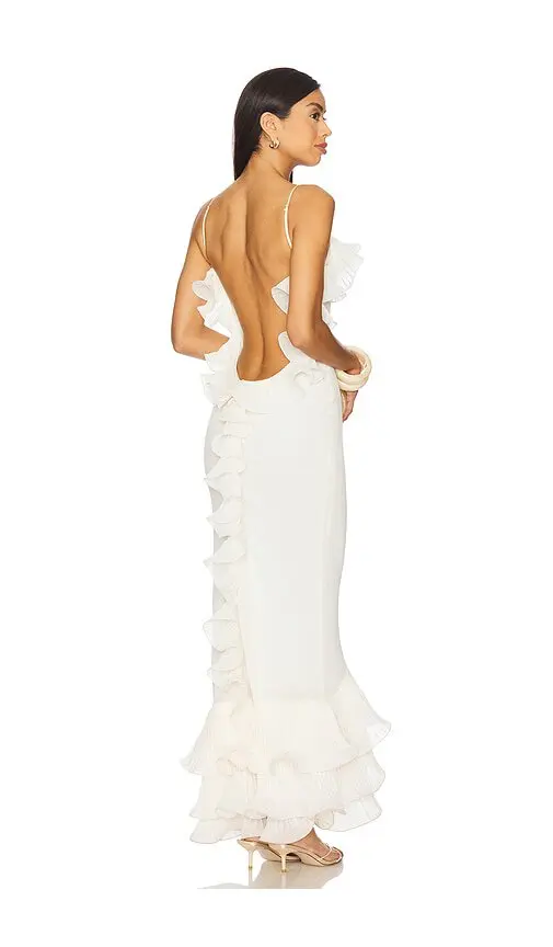 Delfi Delina Ruffled Crepe Maxi Dress