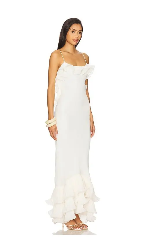 Delfi Delina Ruffled Crepe Maxi Dress