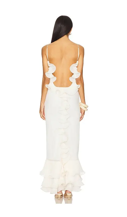 Delfi Delina Ruffled Crepe Maxi Dress