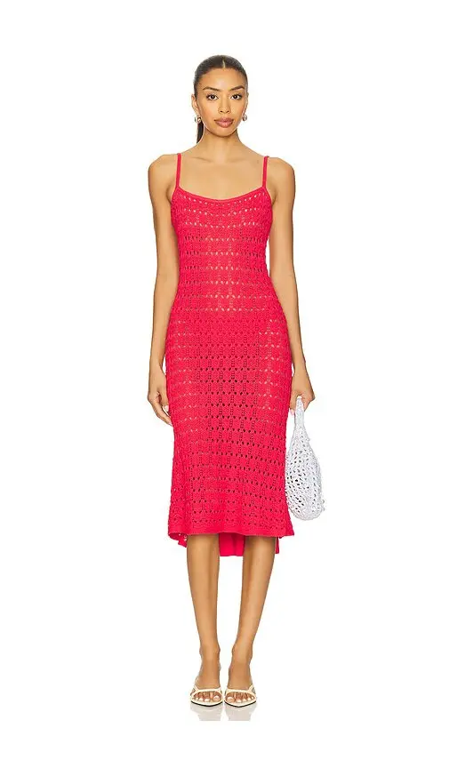 PQ SWIM Peggy Knit Midi Dress - Red