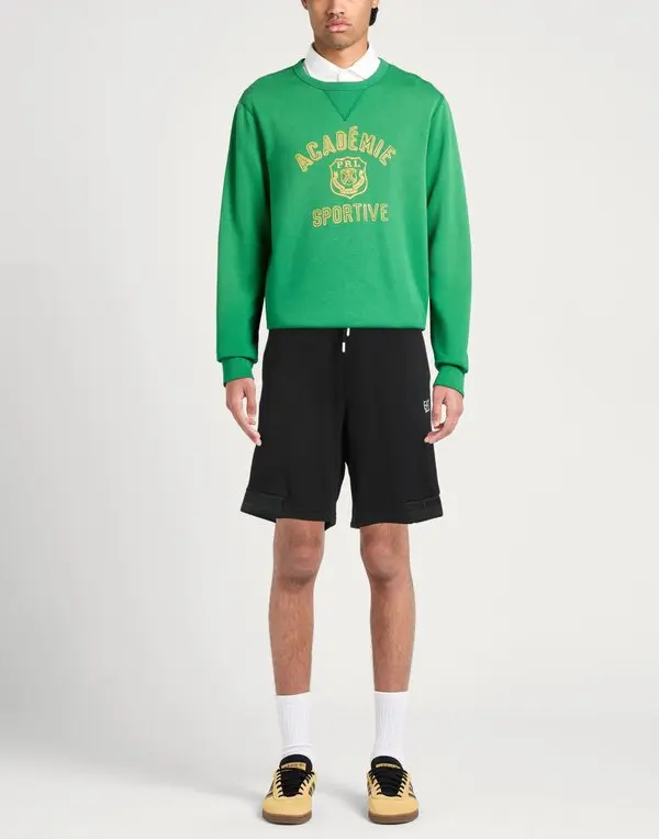 EA7 Cotton Blend Athletic Shorts With Drawstring Waist