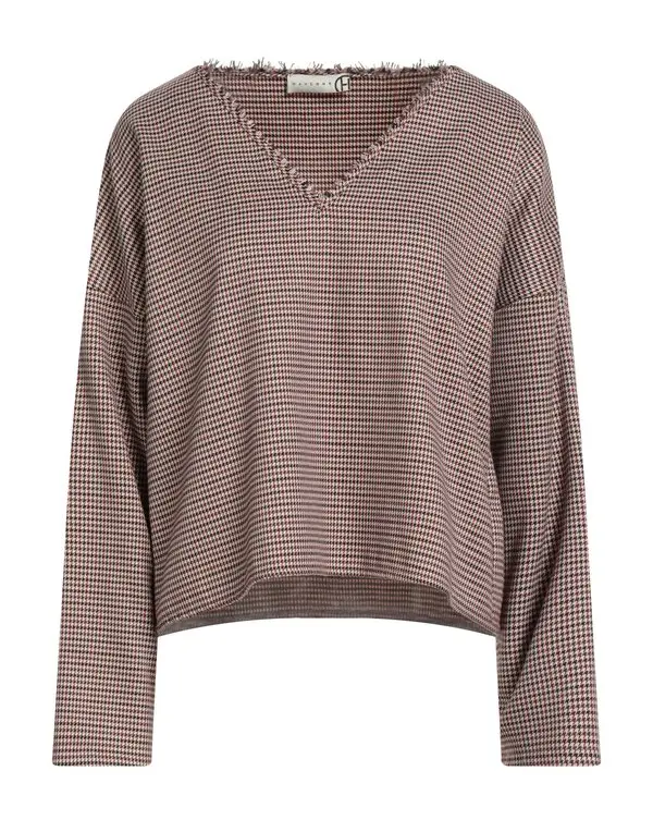 HAVEONE Houndstooth Woven Top - Red