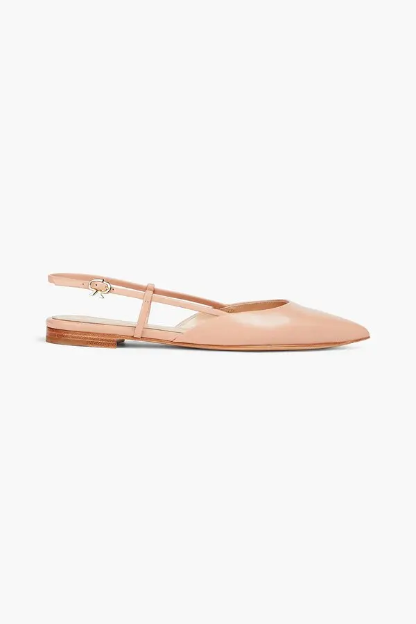 GIANVITO ROSSI Ascent 05 Leather Slingback Flats