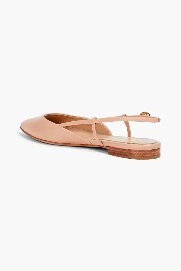 GIANVITO ROSSI Ascent 05 Leather Slingback Flats