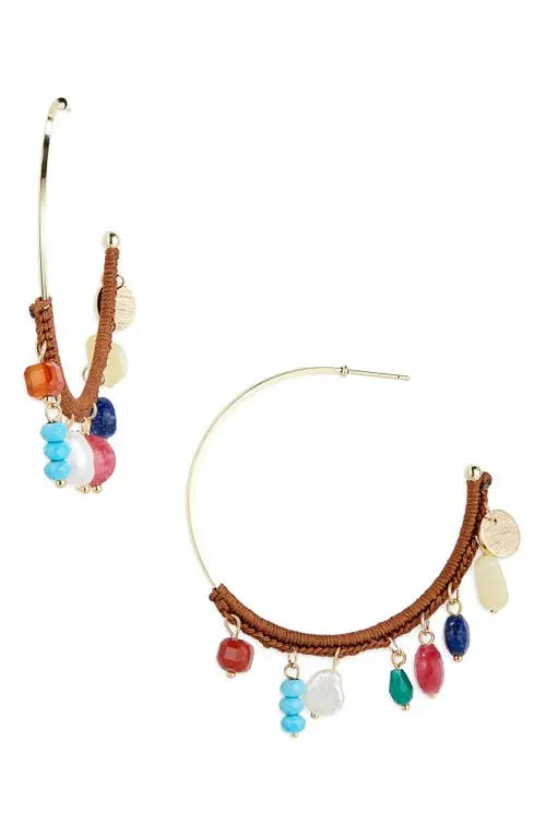 PANACEA Multi-charm Hoop Earrings - Gold Multi