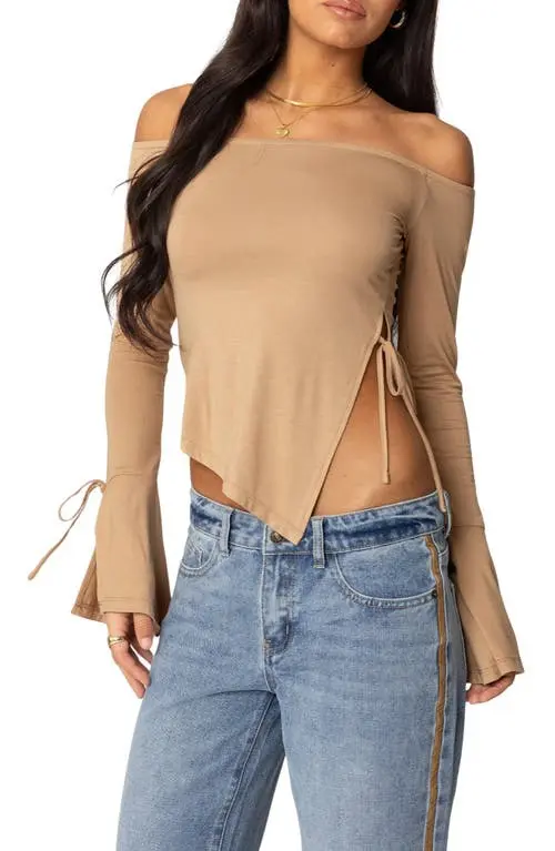 EDIKTED Asymmetric Top With Side Ties