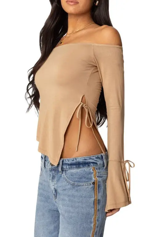 EDIKTED Asymmetric Top With Side Ties