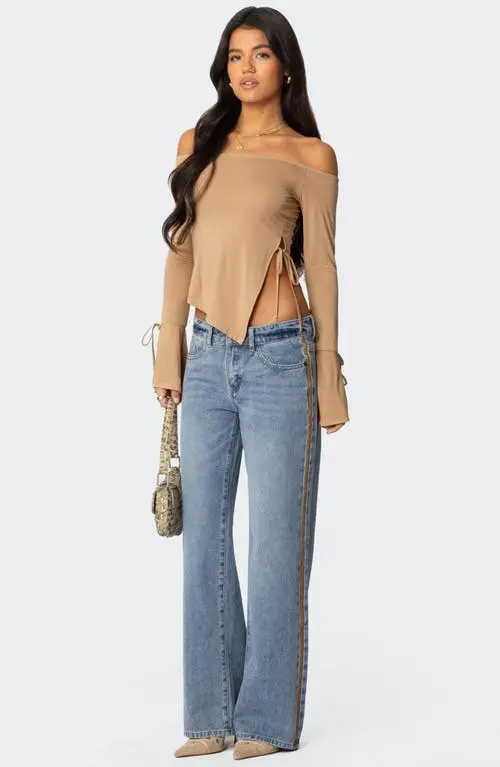 EDIKTED Asymmetric Top With Side Ties