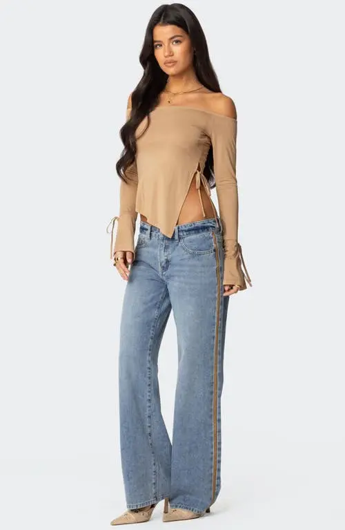 EDIKTED Asymmetric Top With Side Ties