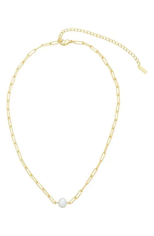ST. MORAN Freshwater Pearl Paper Clip Chain Necklace - White