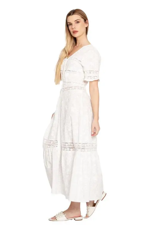 BELLE & BLOOM Lace Trim Midi Dress