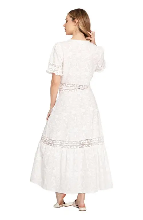 BELLE & BLOOM Lace Trim Midi Dress