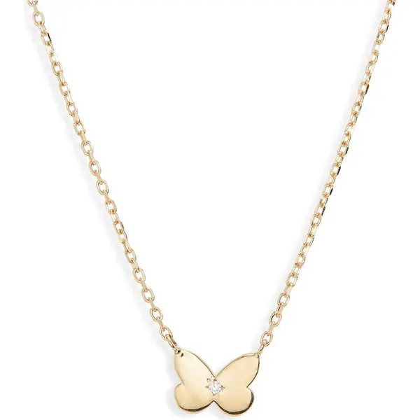 Anzie Jac + Jo Icon Butterfly Pendant Necklace - Clear/gold
