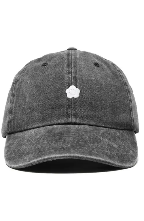 DALIX Lil Flower Dad Cap - Washed Black
