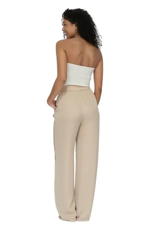 BELLE & BLOOM Wide Leg Pant - Latte