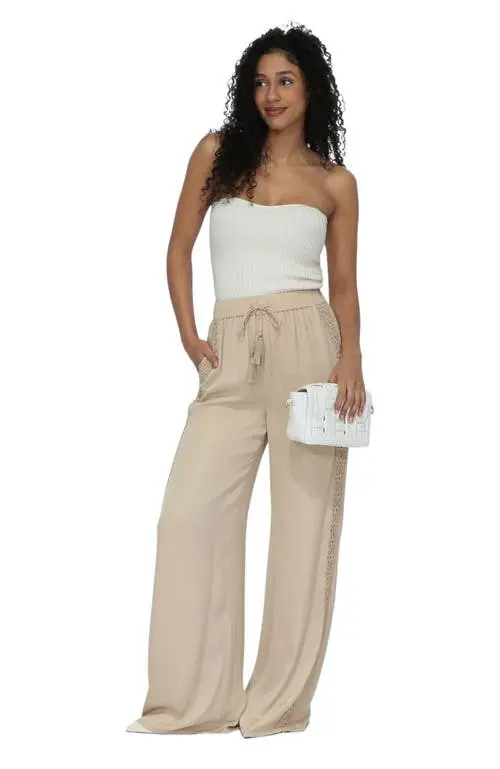BELLE & BLOOM Wide Leg Pant - Latte