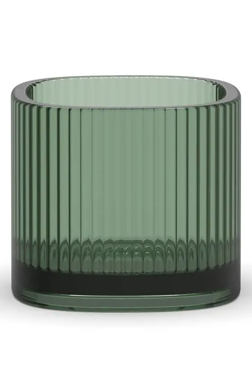 ORREFORS Magica Super Circle Medium Glass Votive Holder - Green