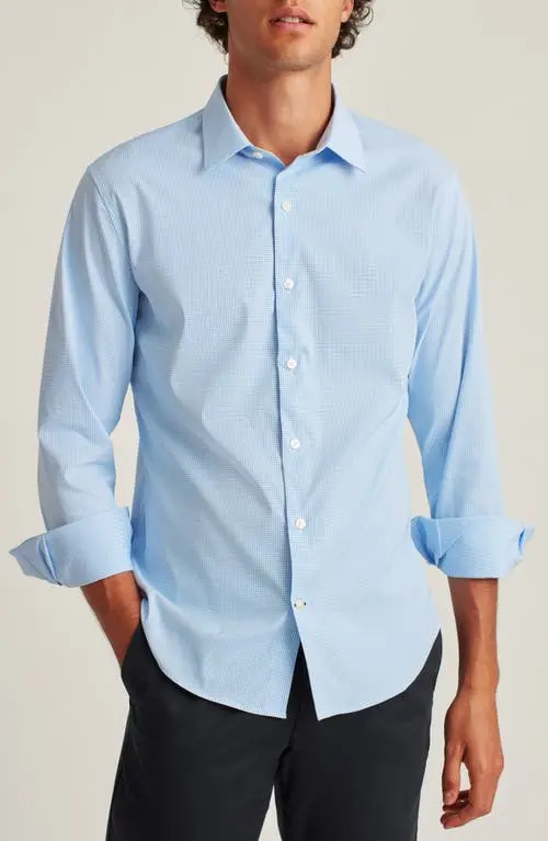 Bonobos Tech Slim Fit Gingham Check Performance Button-up Shirt - Bondi Gingham - Blue