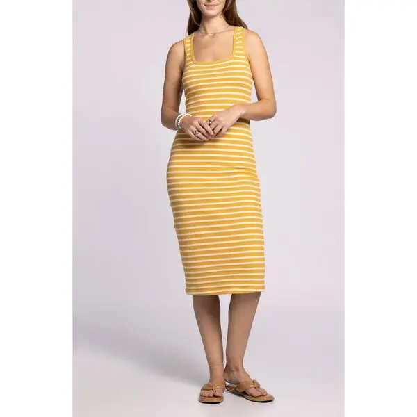 THREAD & SUPPLY Jenna Stripe Tank Dress - Yellow White
