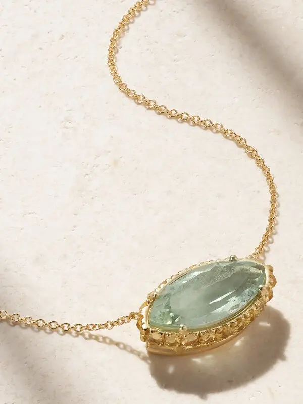 Ileana Makri 18-karat Aquamarine And Sapphire Necklace - Gold