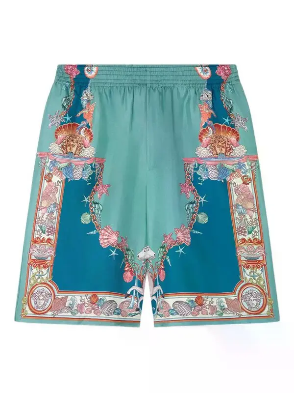 Versace Theatre-print Shorts - Green