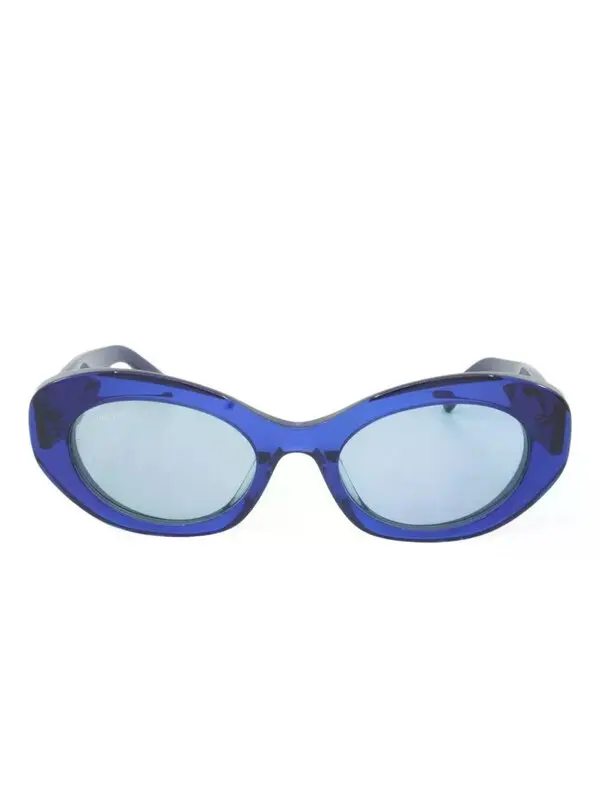 FERRAGAMO Oval-frame Sunglasses - Blue